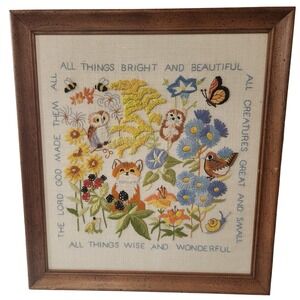 Wall Decor | Erica Wilson Large Vintage Embroidered Framed Art All ...